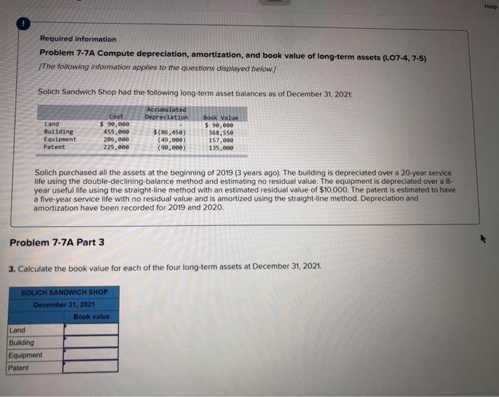 Solved Help Required Information Problem 7-7A Compute | Chegg.com
