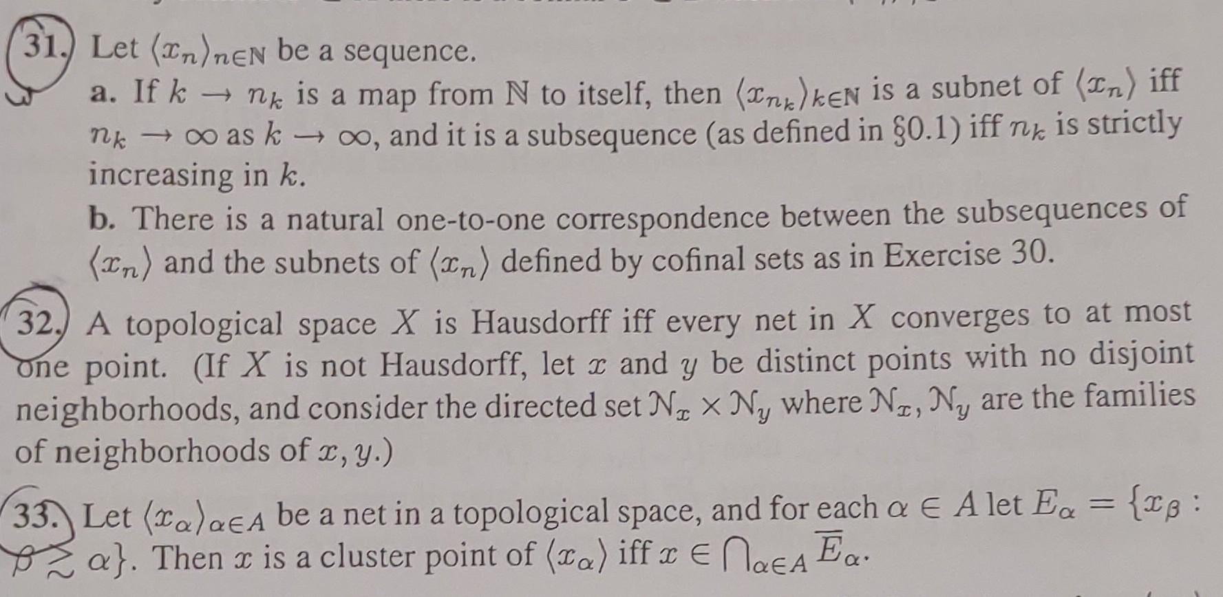 Solved 31. Let xn n∈N be a sequence. a. If k→nk is a map | Chegg.com