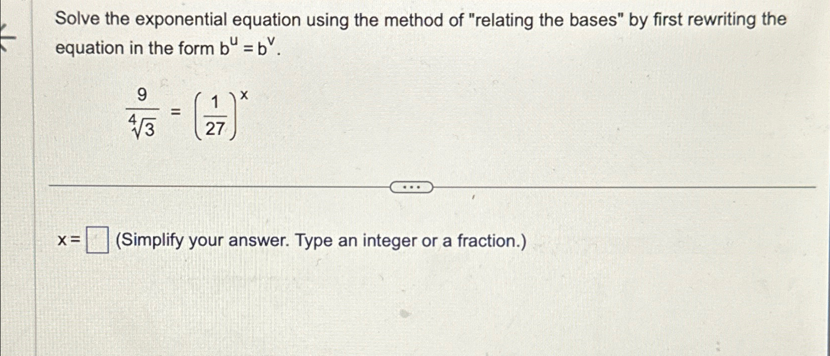 Solved Solve the exponential equation using the method of | Chegg.com