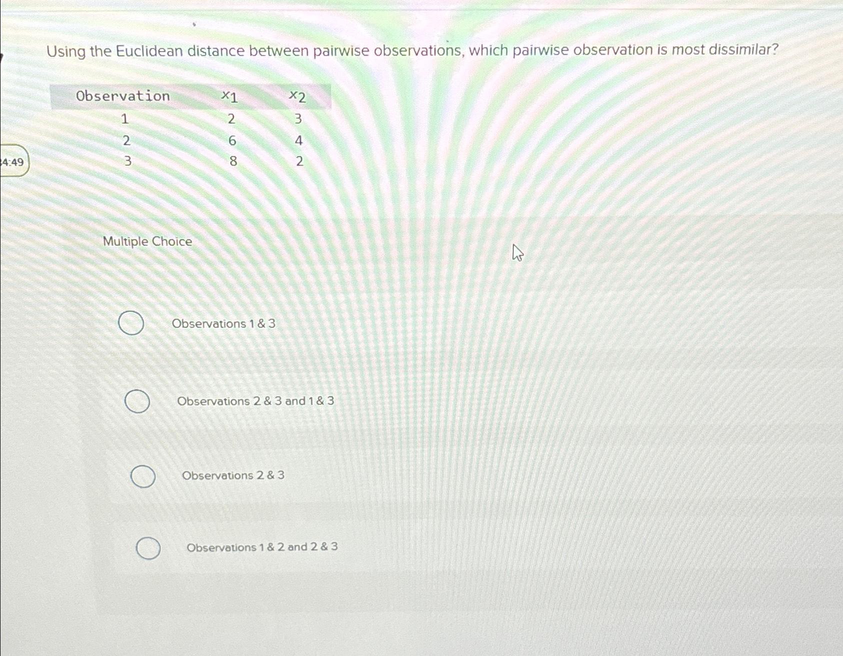 Solved Using The Euclidean Distance Between Pairwise 
