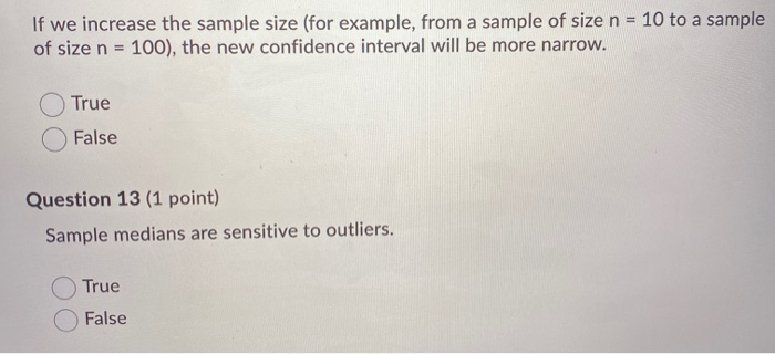 Solved If we increase the sample size (for example, from a | Chegg.com