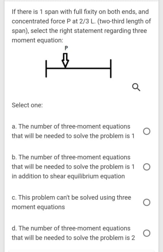 Solved If there is 1 span with full fixity on both ends, and | Chegg.com