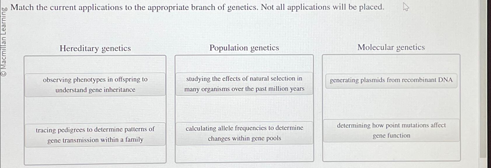 Solved Match the current applications to the appropriate | Chegg.com
