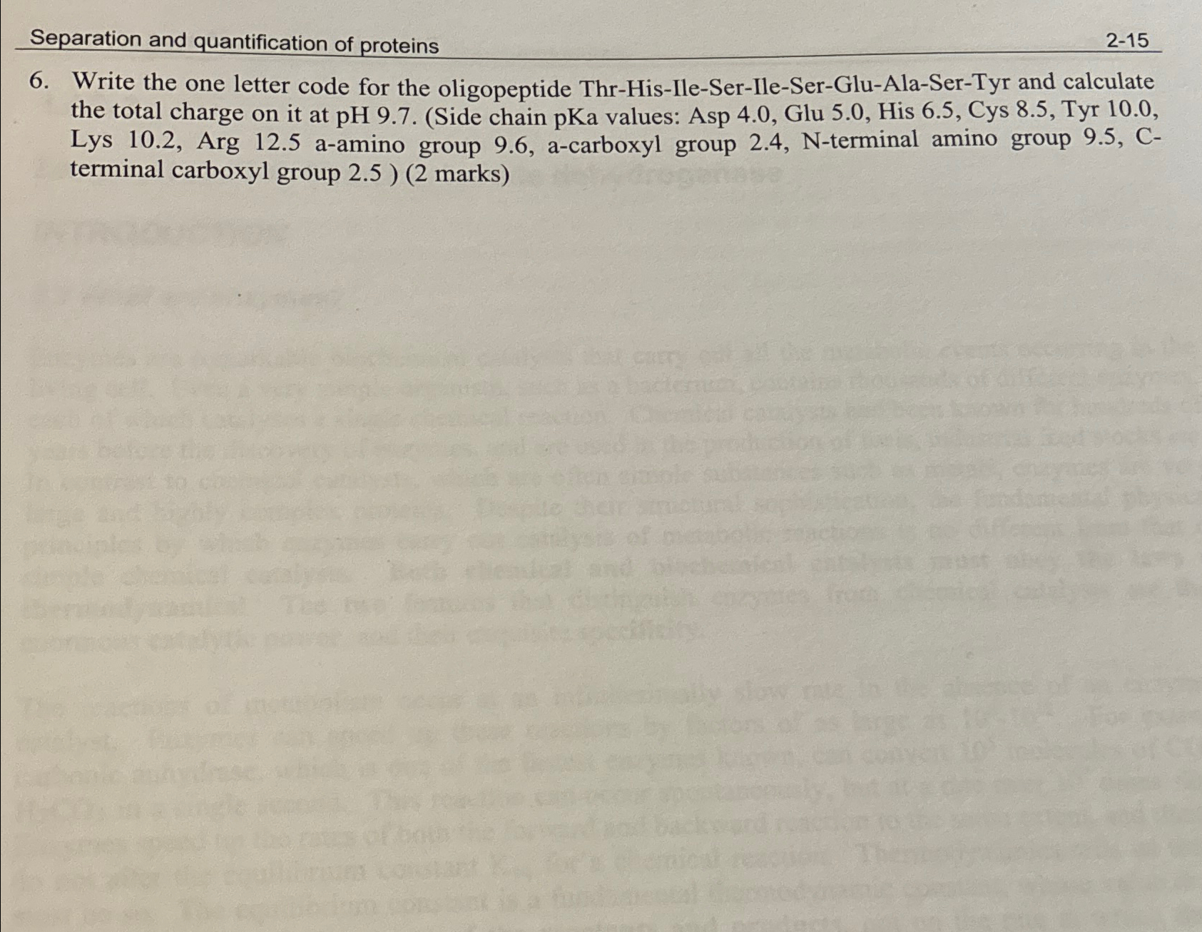 Solved Separation and quantification of proteins2-156. | Chegg.com