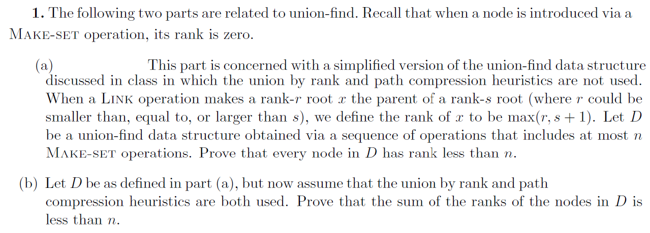 Solved The following two parts are related to union-find. | Chegg.com