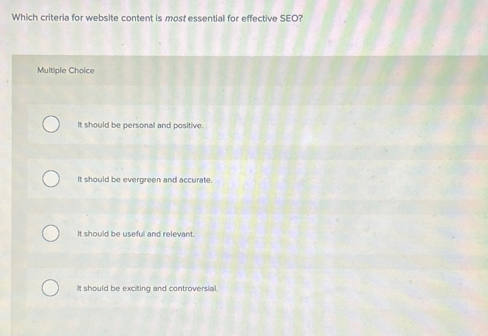 Solved Which criteria for website content is most essential | Chegg.com