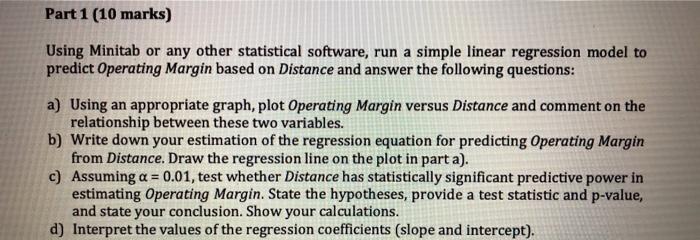 Part 1 (10 marks) Using Minitab or any other | Chegg.com