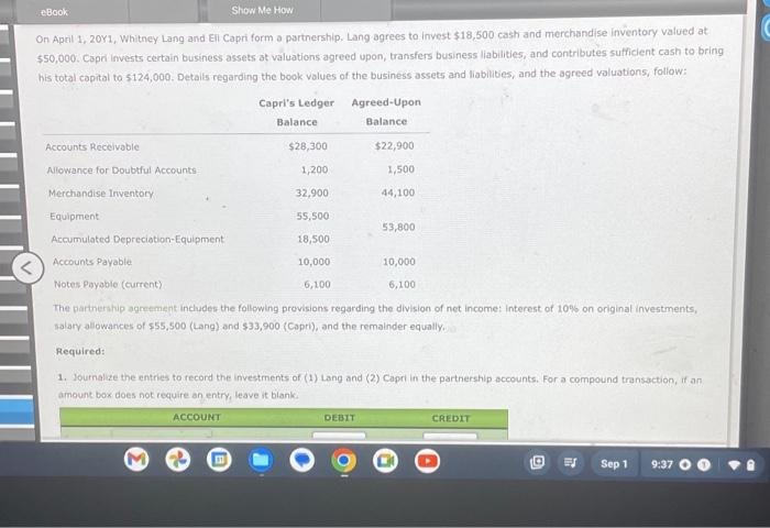 Solved 1. Journalize the entries to record the investments | Chegg.com