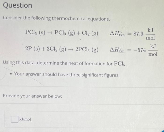 Solved Consider the following thermochemical equations. | Chegg.com
