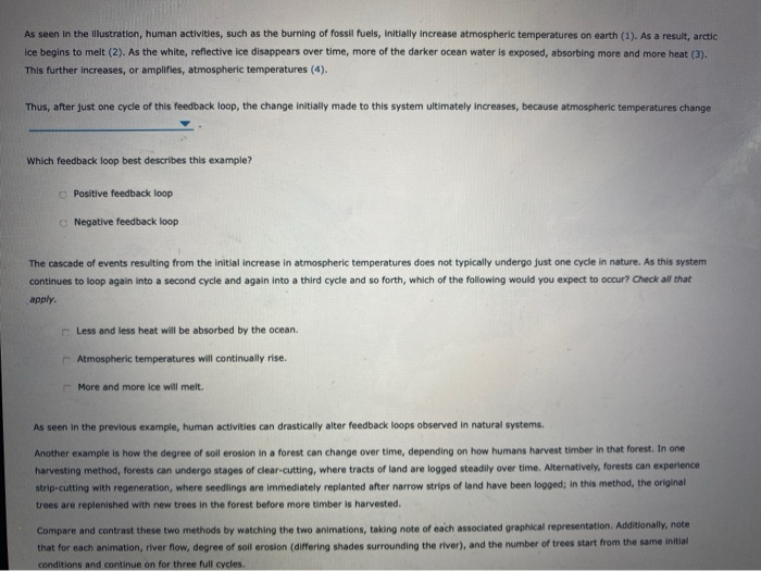 Solved 4. Feedback loops On earth, natural systems | Chegg.com