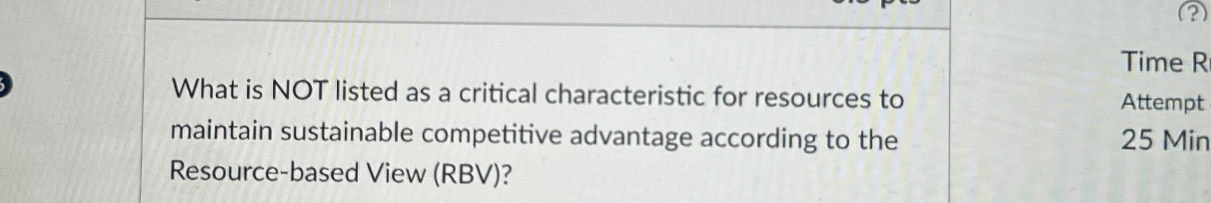 Solved What is NOT listed as a critical characteristic for | Chegg.com