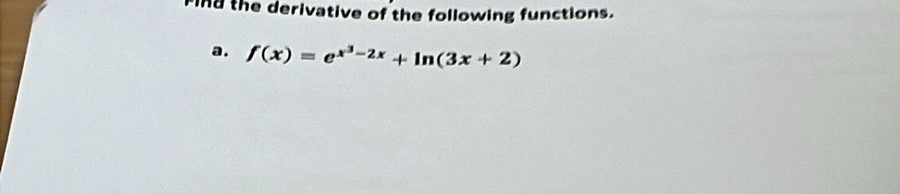 Solved the derivative of the following | Chegg.com