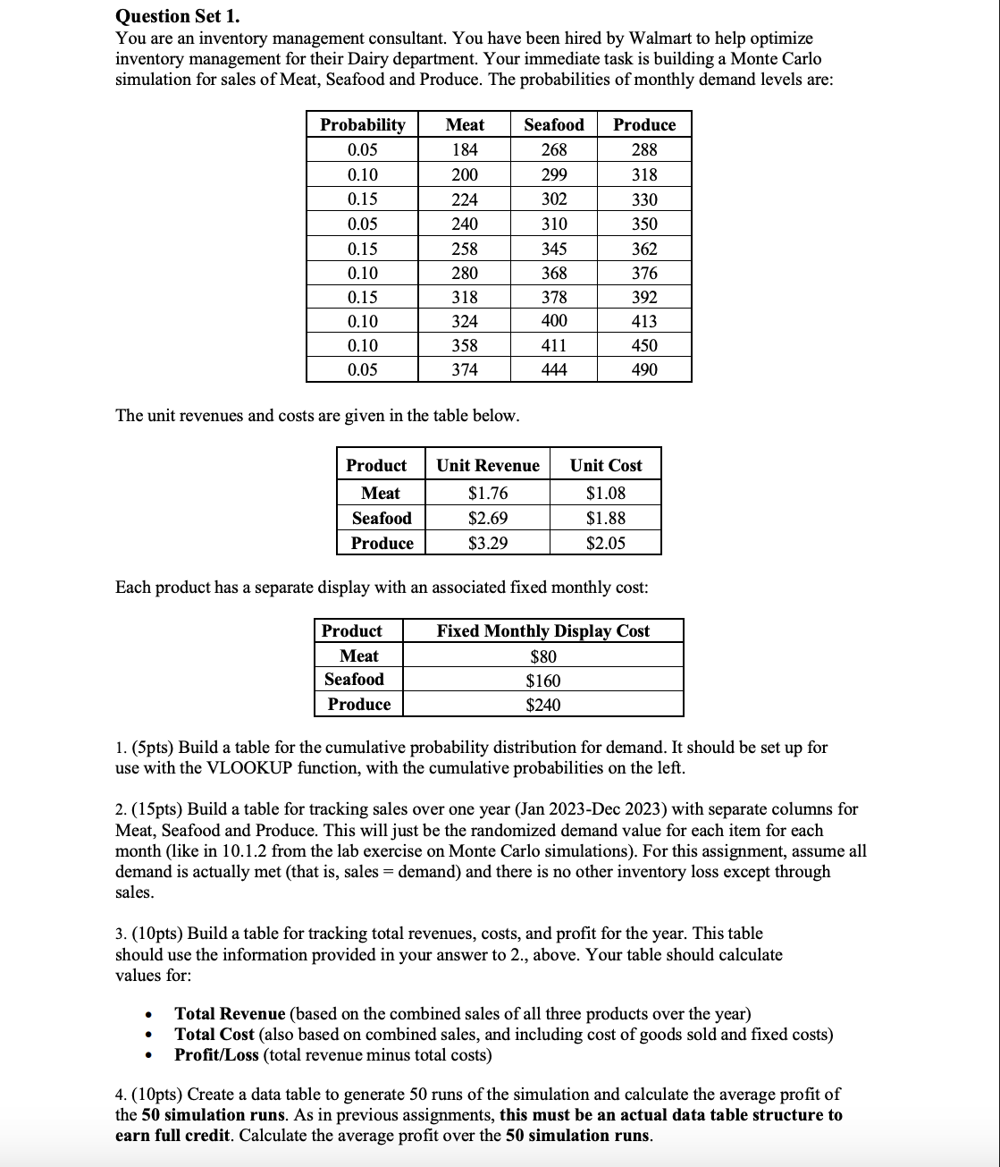 Solved 1. (5pts) ﻿Build a table for the cumulative | Chegg.com