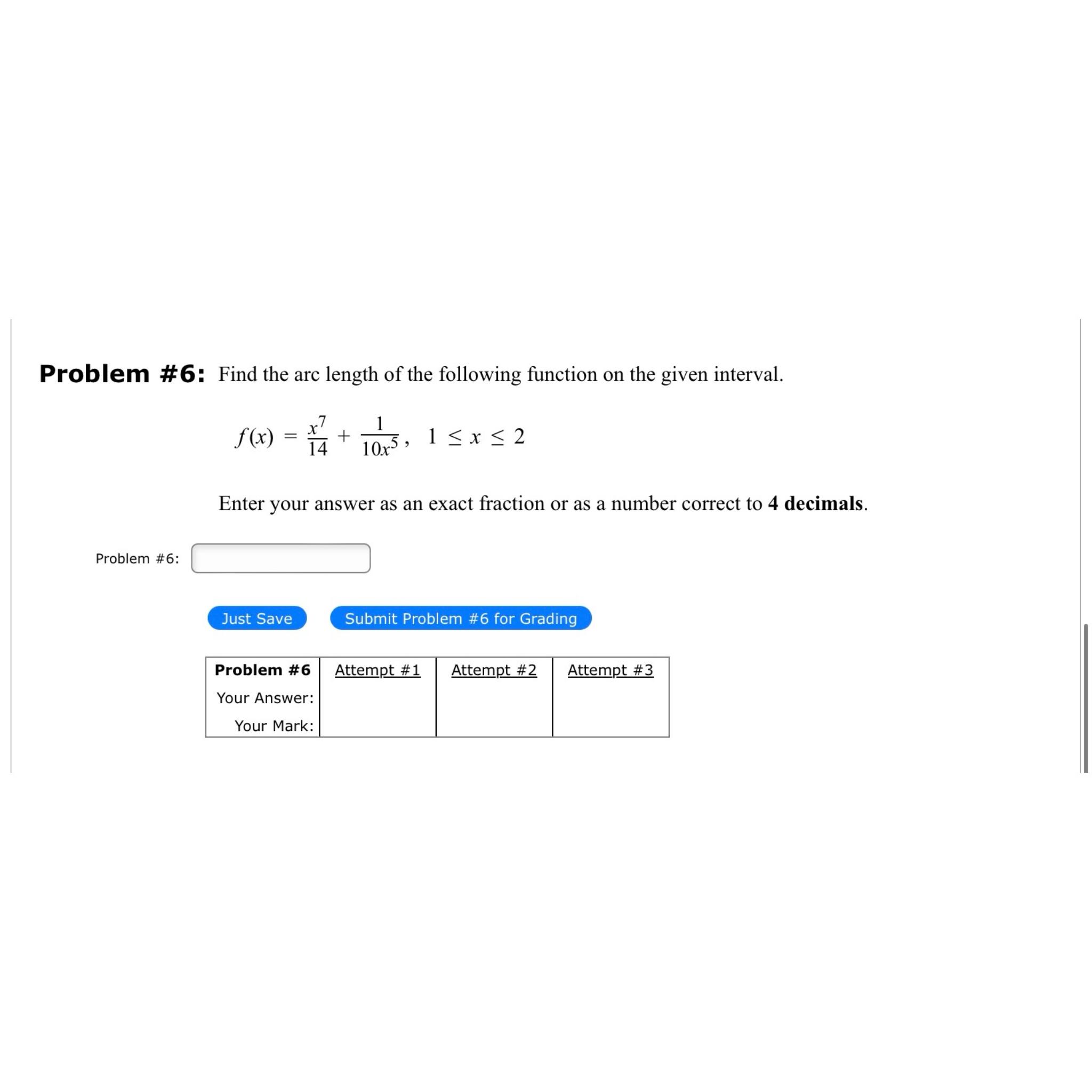 Solved Problem # 6: Find the arc length of the following | Chegg.com
