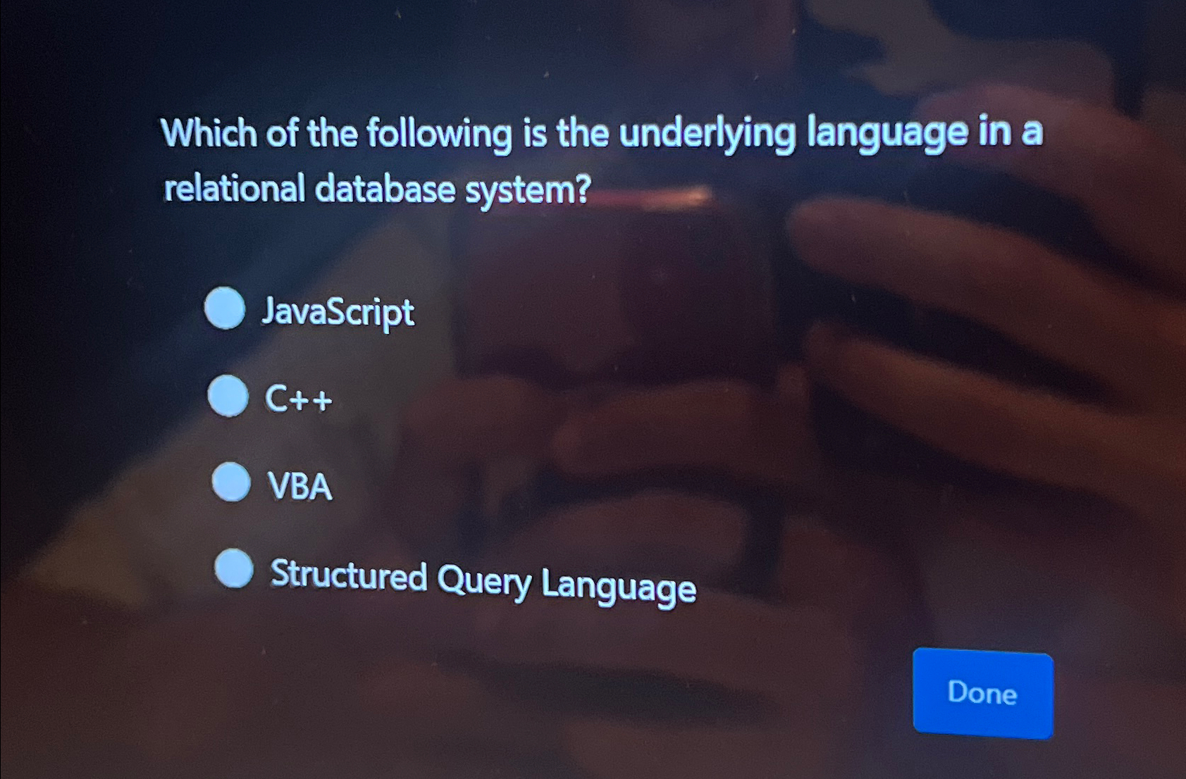 Solved Which of the following is the underlying language in | Chegg.com