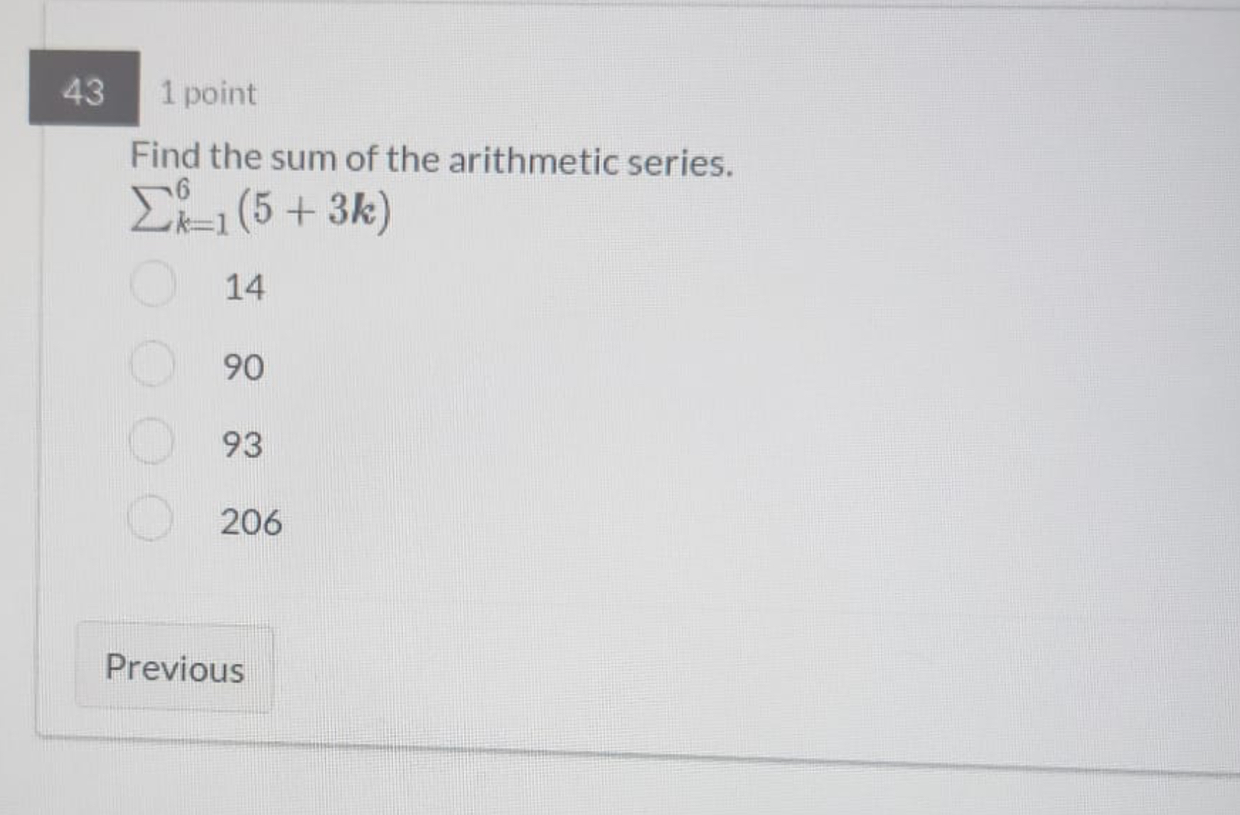Solved 431 ﻿pointFind the sum of the arithmetic | Chegg.com