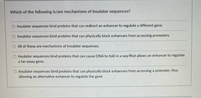 Solved Which of the following is/are mechanisms of insulator | Chegg.com
