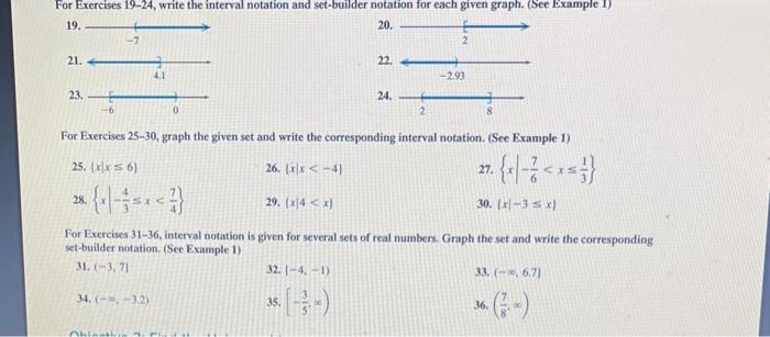 Solved For Exercises 19-24, write the interval notation and | Chegg.com