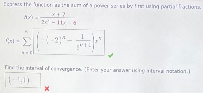 Solved Express the function as the sum of a power series by | Chegg.com
