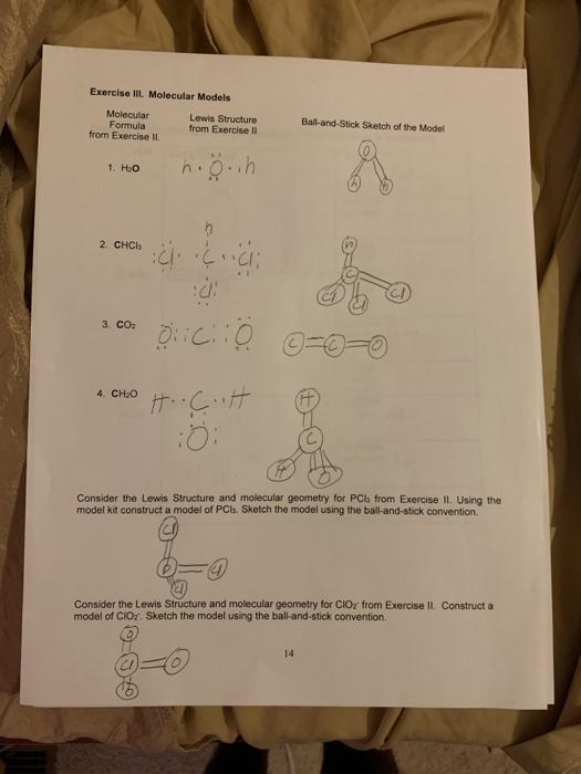 Solved Exercise Il Molecular Models Molecular Formula from | Chegg.com