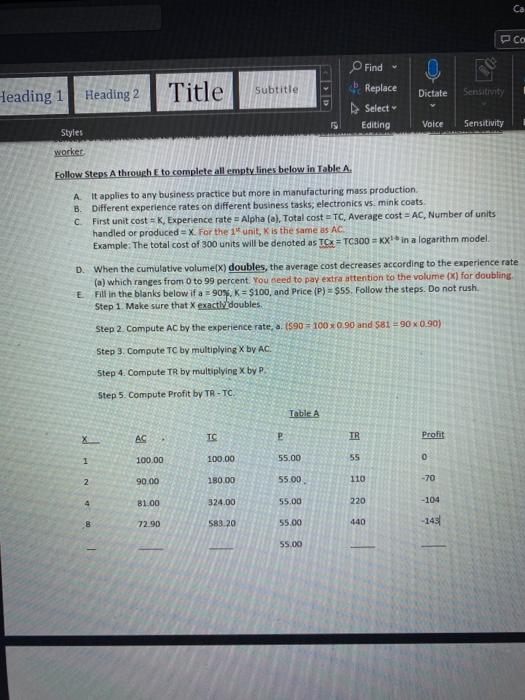 Solved Follow Steps A through E to complete all empty lines | Chegg.com