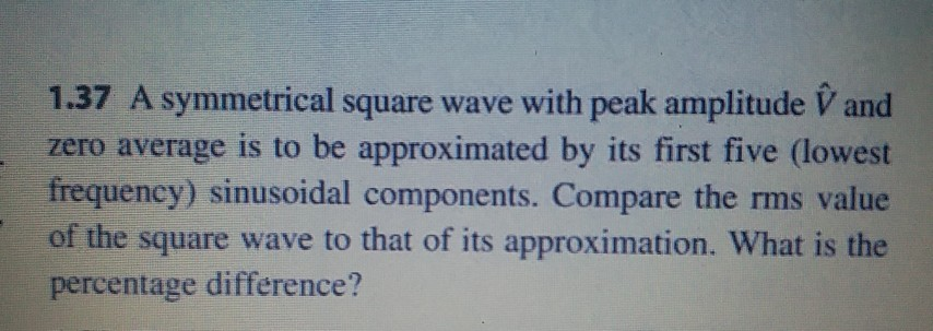 Solved 1.37 A symmetrical square wave with peak amplitude | Chegg.com