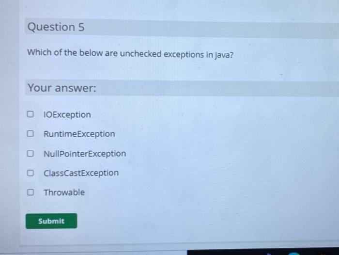 Solved Question 5 Which of the below are unchecked | Chegg.com