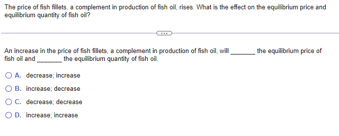Solved The price of fish fillets, a complement in production | Chegg.com