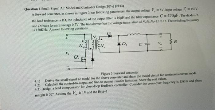Solved Question 4 Small-Signal AC Model and Controller | Chegg.com