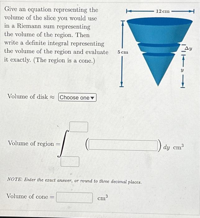 Solved Give an equation representing the volume of the slice | Chegg.com
