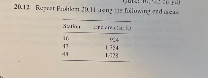 20.12 Repeat Problem 20.11 using the following end | Chegg.com