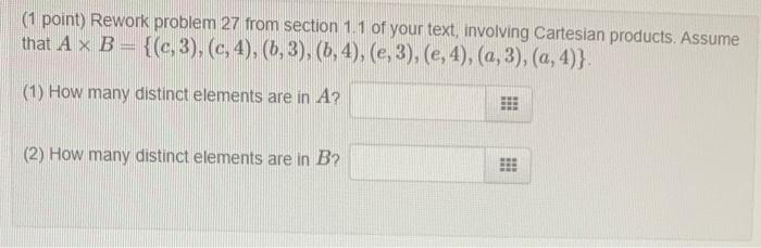 Solved (1 point) Rework problem 27 from section 1.1 of your | Chegg.com