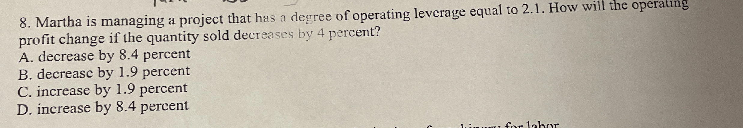 Solved Martha is managing a project that has a degree of | Chegg.com