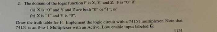 Solved 2. The domain of the logic function F is X,Y, and Z F | Chegg.com