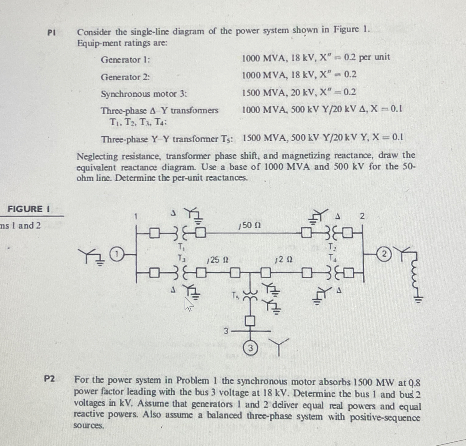 Solved PI Consider the single-line diagram of the power | Chegg.com