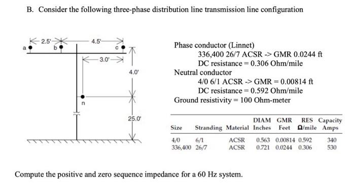 Solved B. Consider the following three-phase distribution | Chegg.com