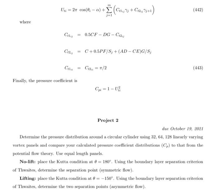 Vortex Panel Method In the following projects during | Chegg.com