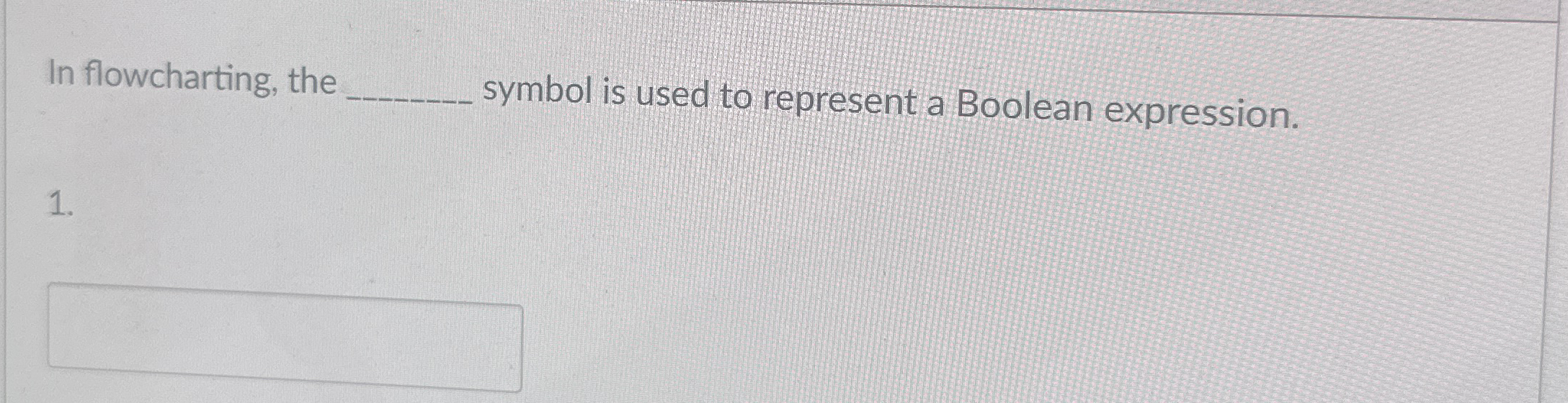 Solved In flowcharting, the ﻿symbol is used to represent a | Chegg.com