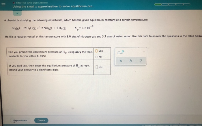 Solved KINETICS AND EQUILIBRIUM Using the small x | Chegg.com