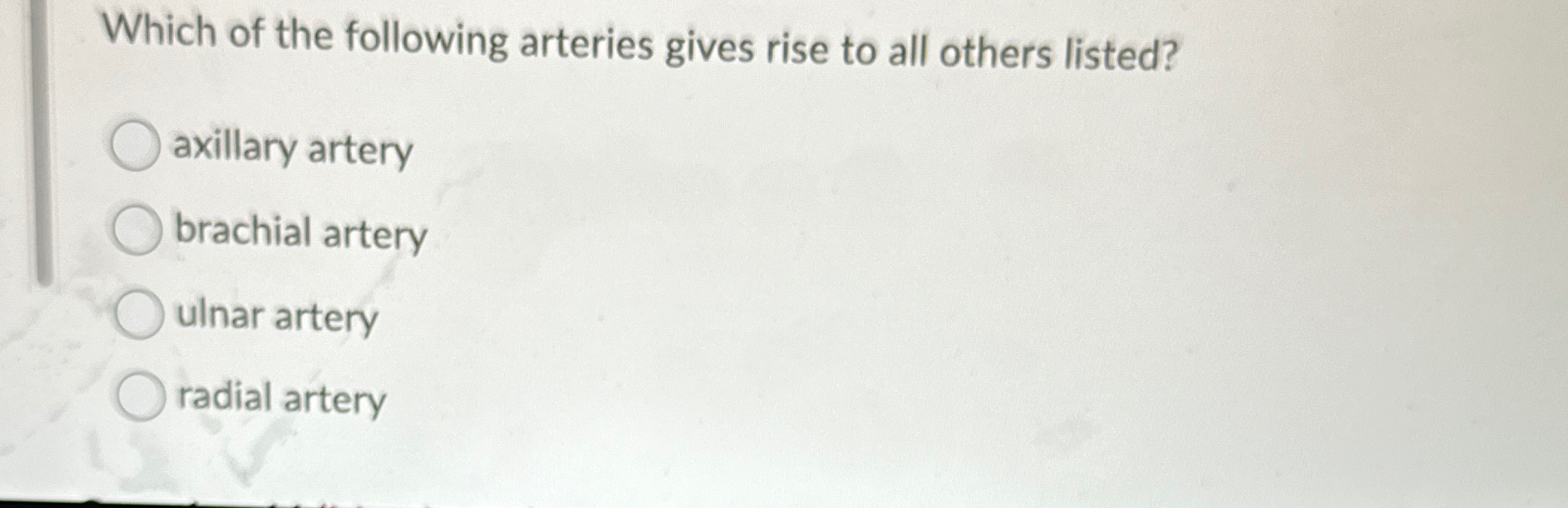 Solved Which of the following arteries gives rise to all | Chegg.com