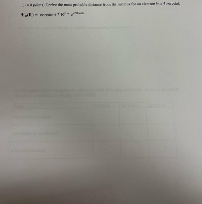 Solved 1 4 0 Points Derive The Most Probable Distance