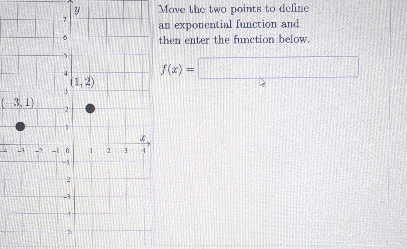 Solved (3,1)7243 2 10(1,2)134Move the two points to definean | Chegg.com