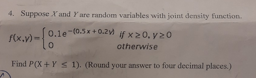 Solved Suppose x ﻿and Y ﻿are random variables with joint | Chegg.com
