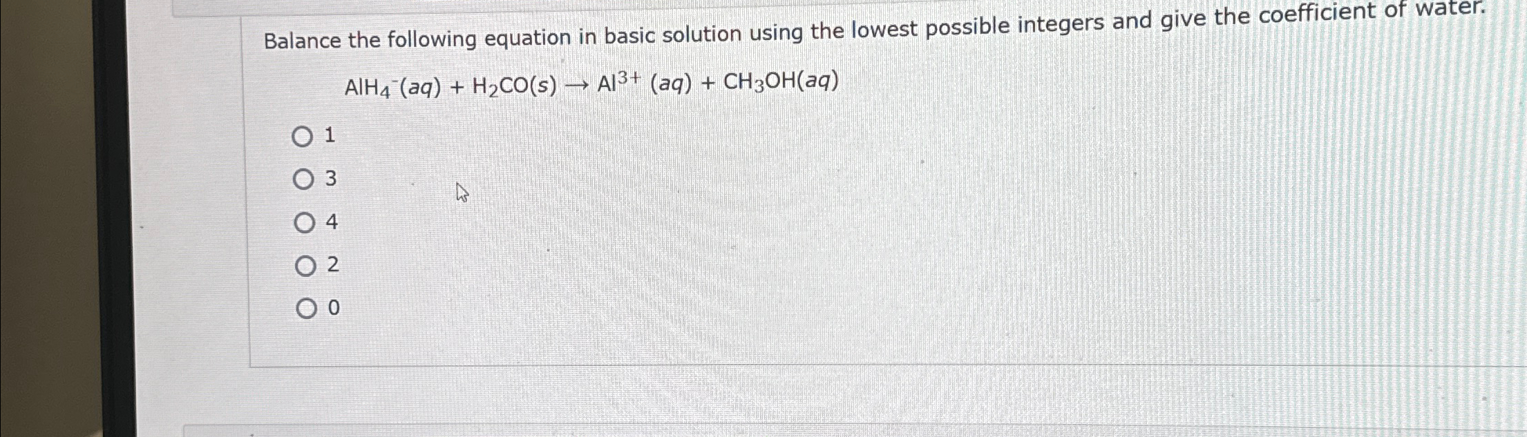 Solved Balance the following equation in basic solution | Chegg.com