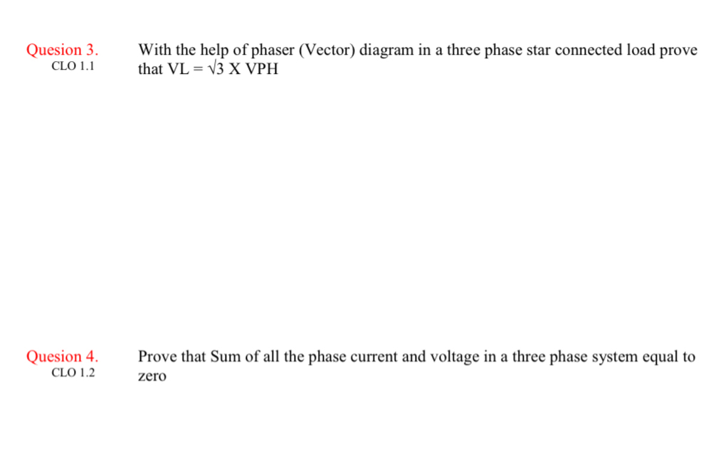 Solved Quesion 3. ﻿With the help of phaser (Vector) ﻿diagram | Chegg.com