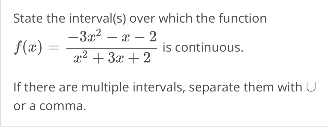 Solved State the interval(s) ﻿over which the function | Chegg.com