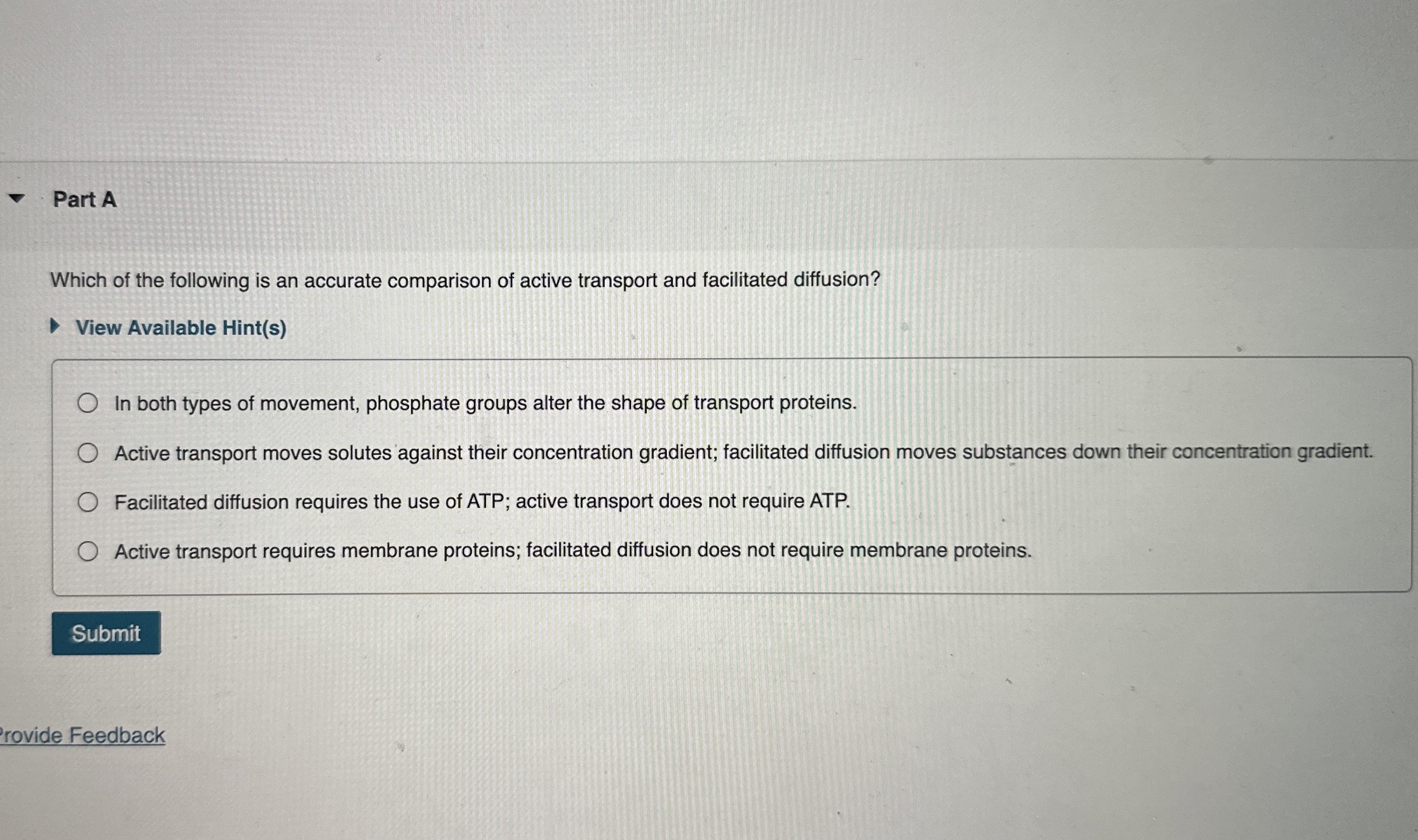Solved Part AWhich of the following is an accurate | Chegg.com