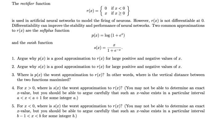 Solved The rectifier function so if r
