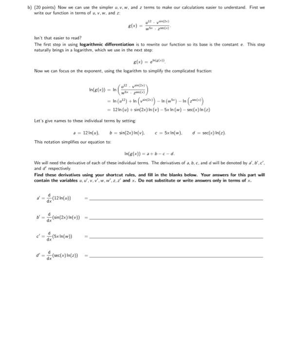 Solved Problem 1: Guided Derivative Calculation (38 points) | Chegg.com