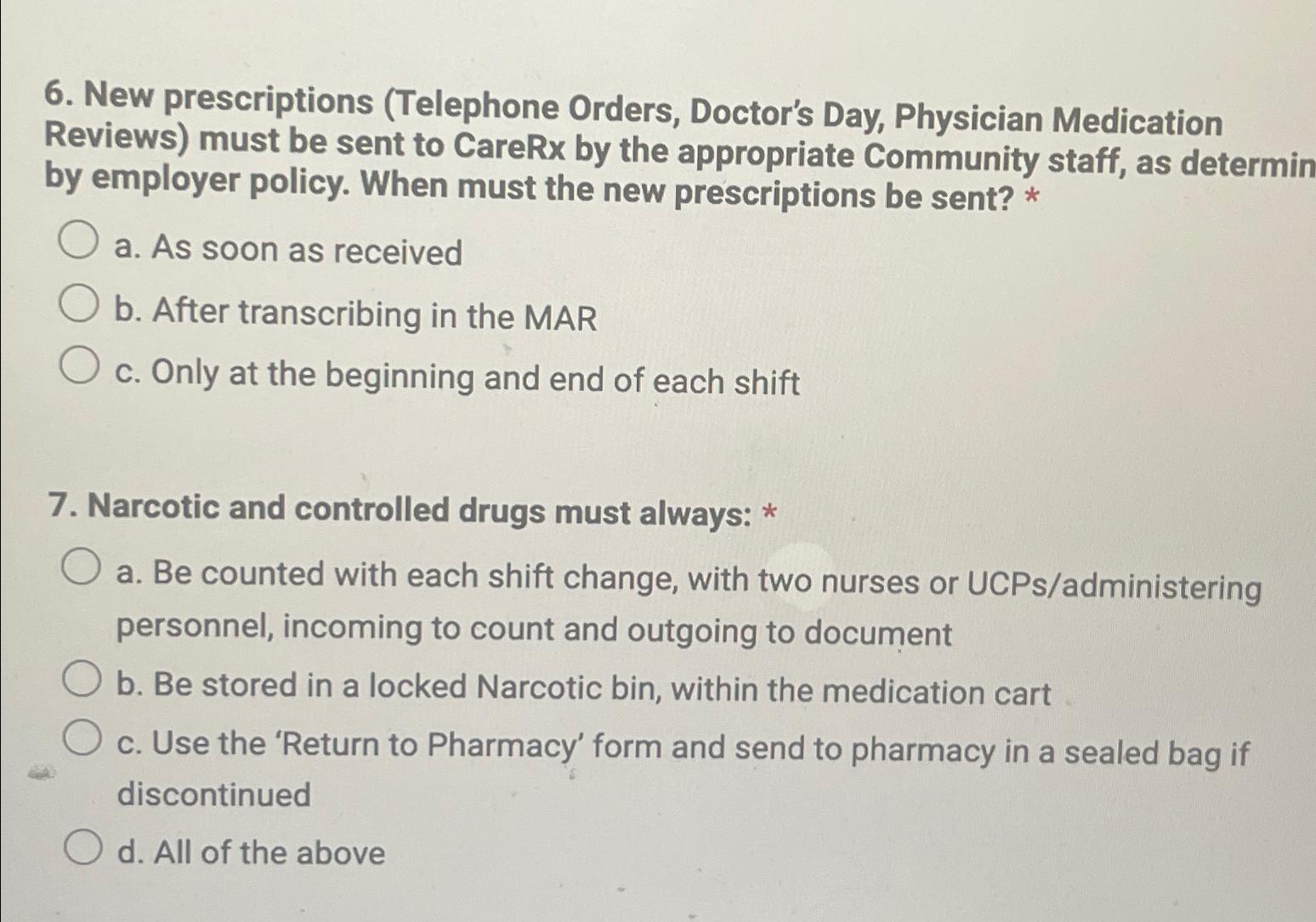 Solved New prescriptions (Telephone Orders, Doctor's Day, | Chegg.com